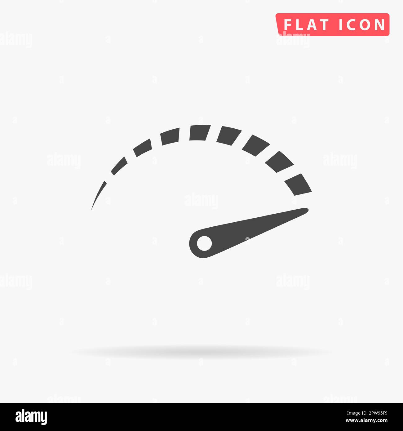 Performance measurement. Simple flat black symbol with shadow on white ...