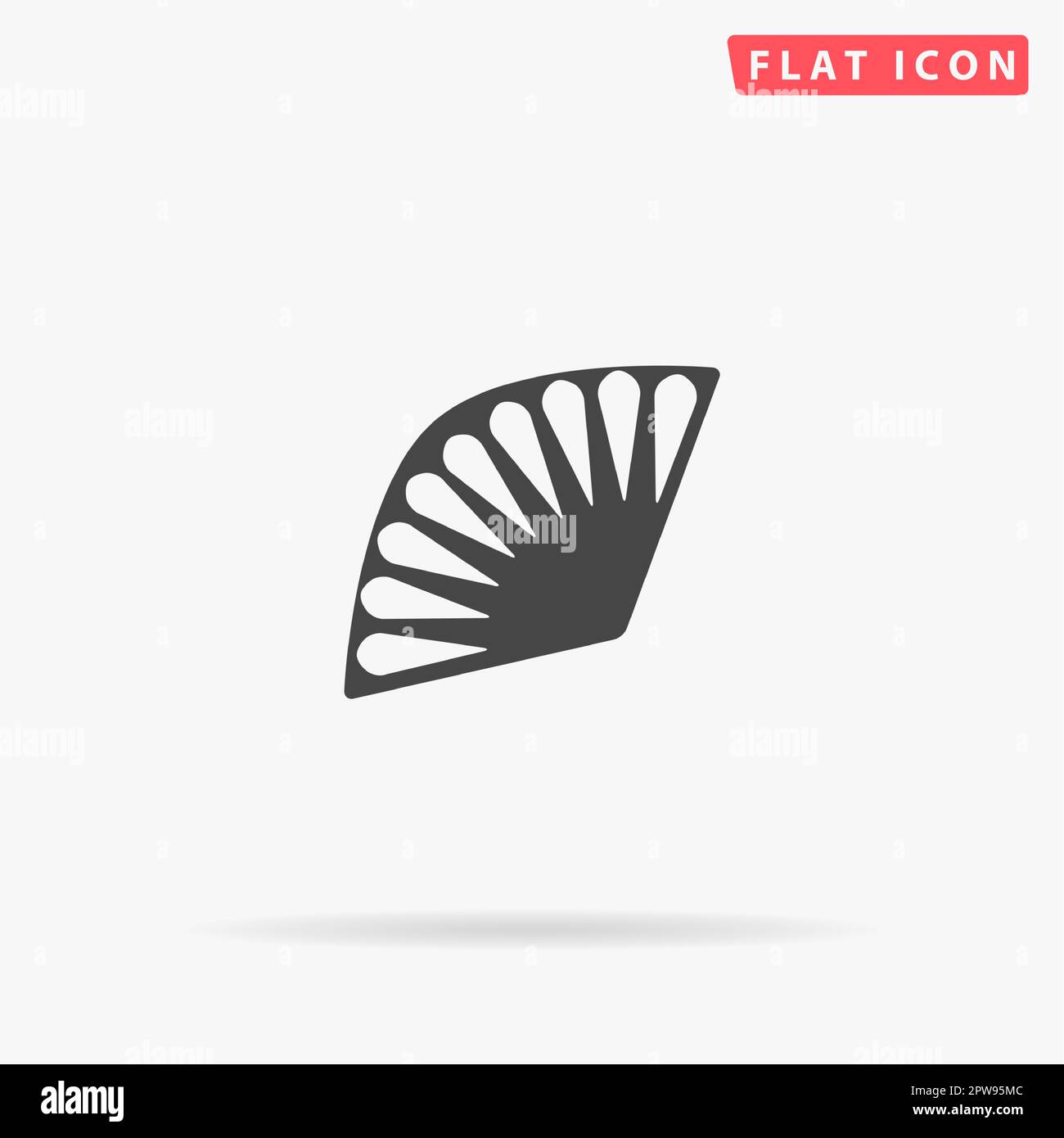 Fan. Simple flat black symbol with shadow on white background. Vector ...