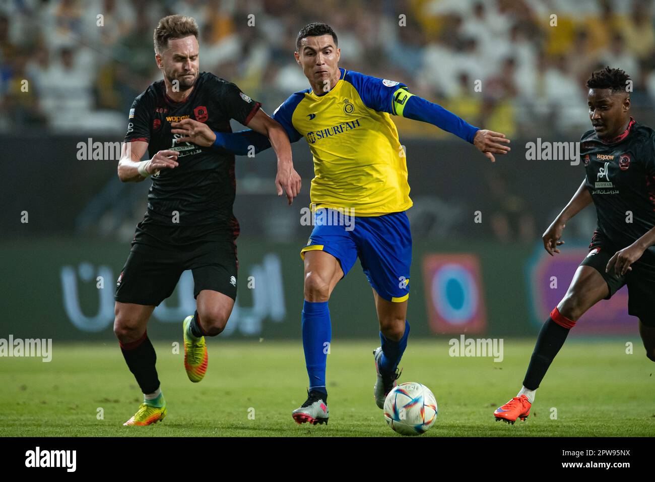 Cristiano Ronaldo of Al-Nassr FC in action during their SAFF Roshn ...