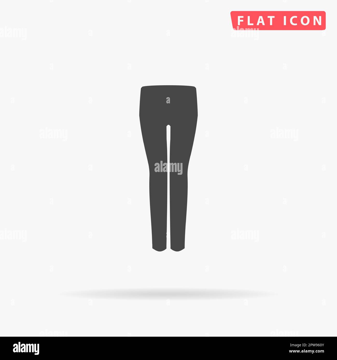 Women pants. Simple flat black symbol with shadow on white background ...