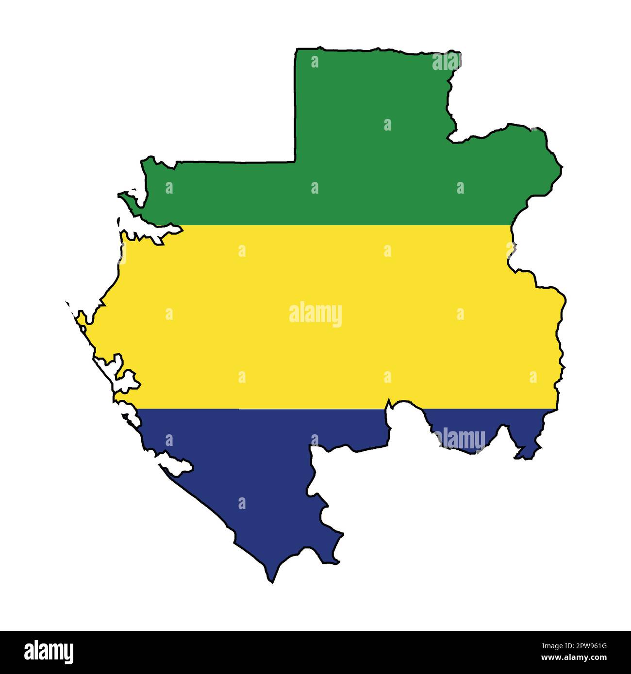 Gabon Silhouette Flag Map Stock Vector Image And Art Alamy