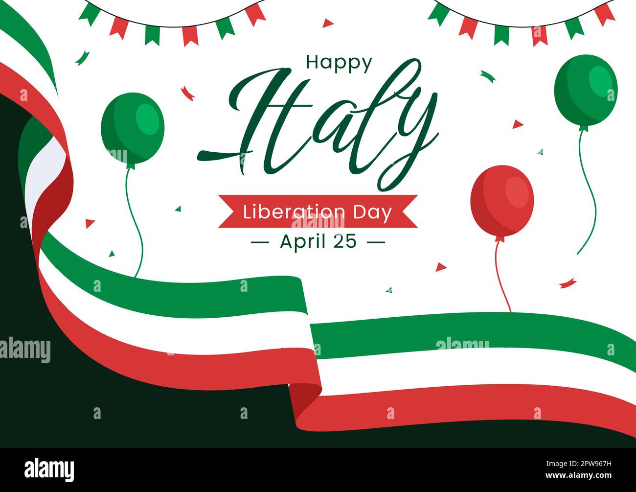 Italy Liberation Day Illustration with Holiday Celebrate on April 25 ...