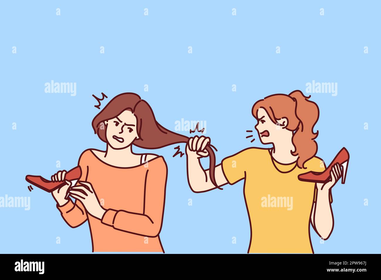 Hair pulling fight hi-res stock photography and images - Alamy
