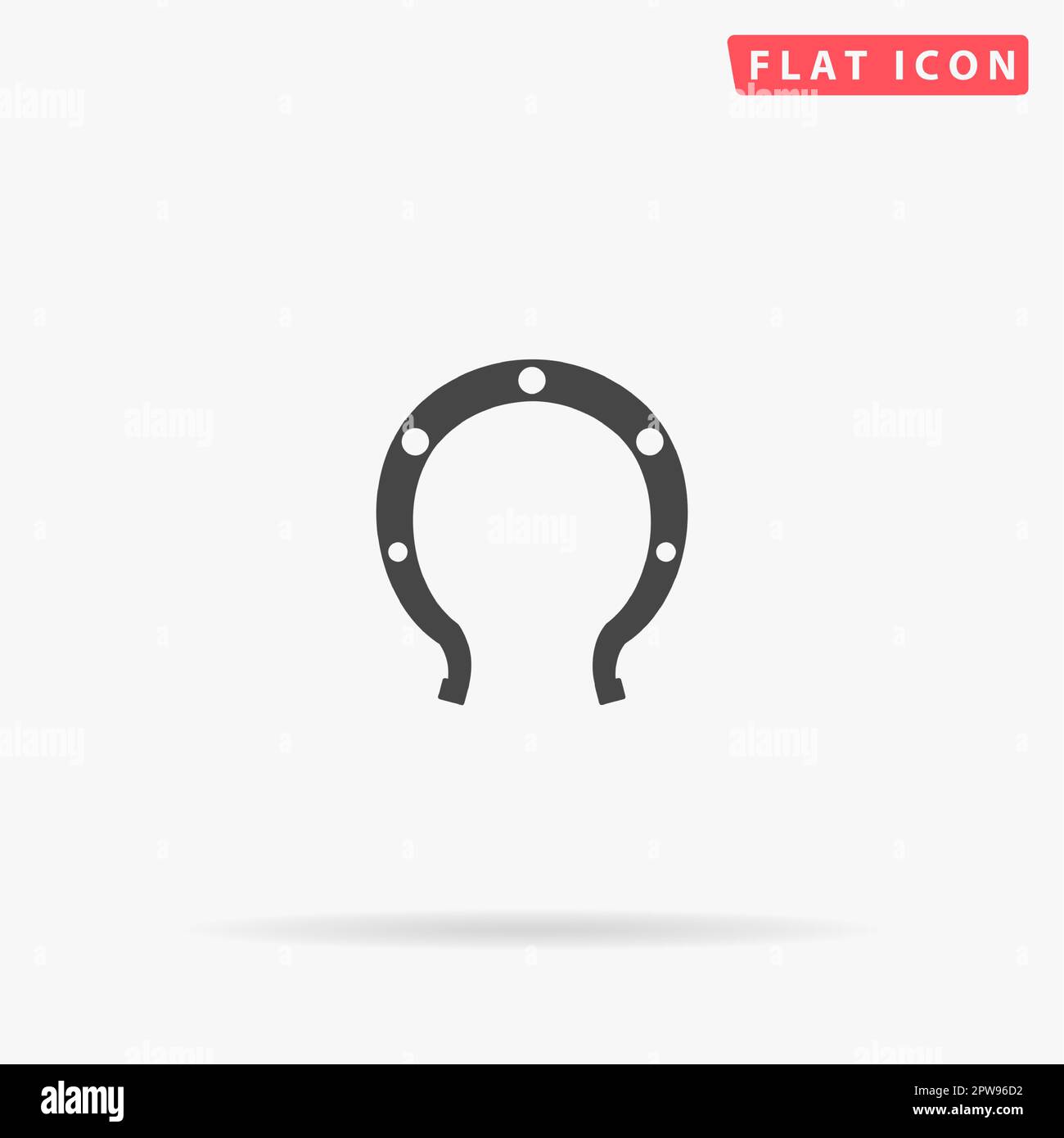 Horseshoe. Simple flat black symbol with shadow on white background ...