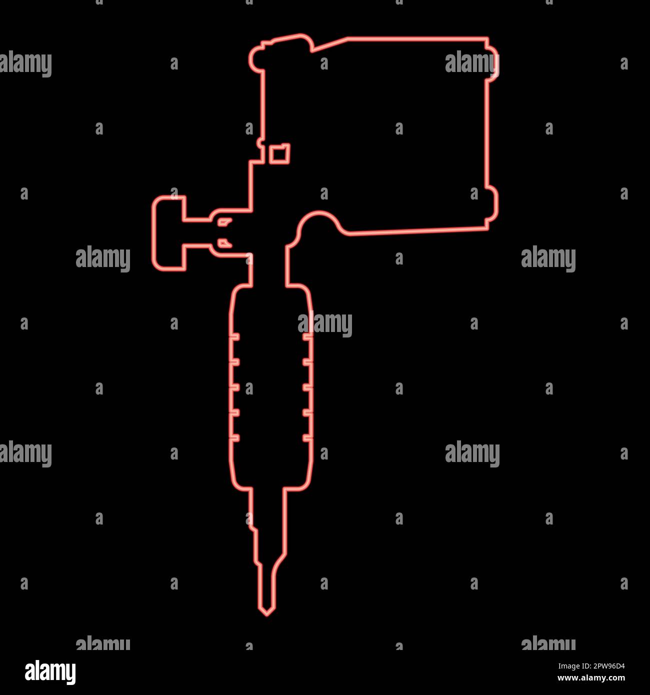 Neon tattoo machine red color vector illustration image flat style ...