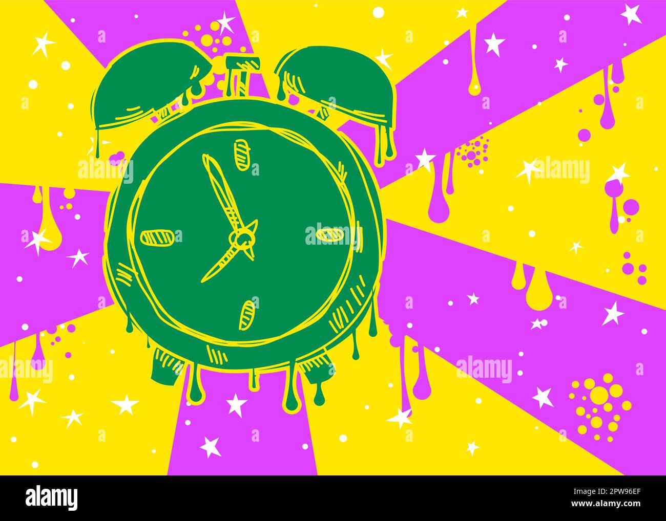 Alarm Clock Graffiti. Abstract modern street art background Stock ...