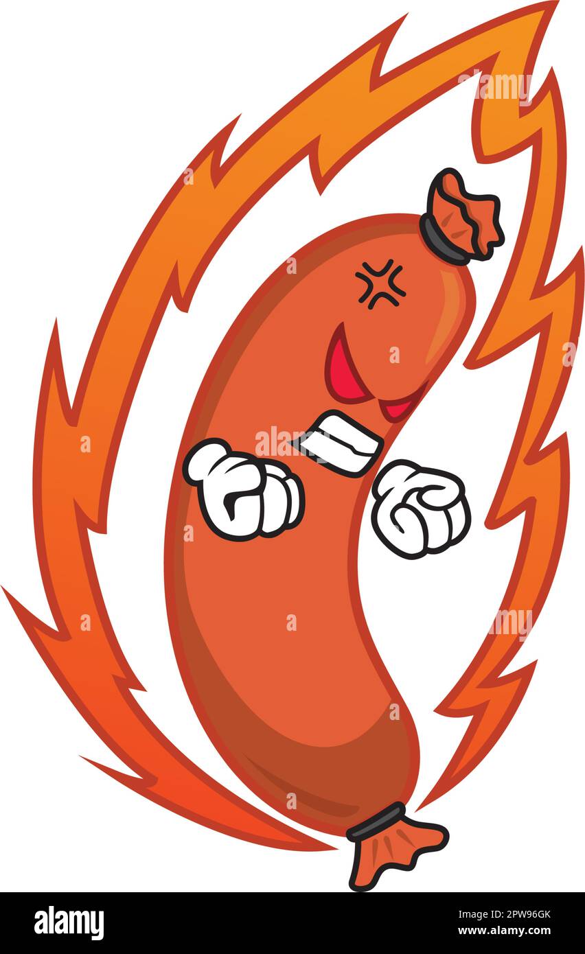 Angry Sausage Character and Mascot Stock Vector Image & Art - Alamy