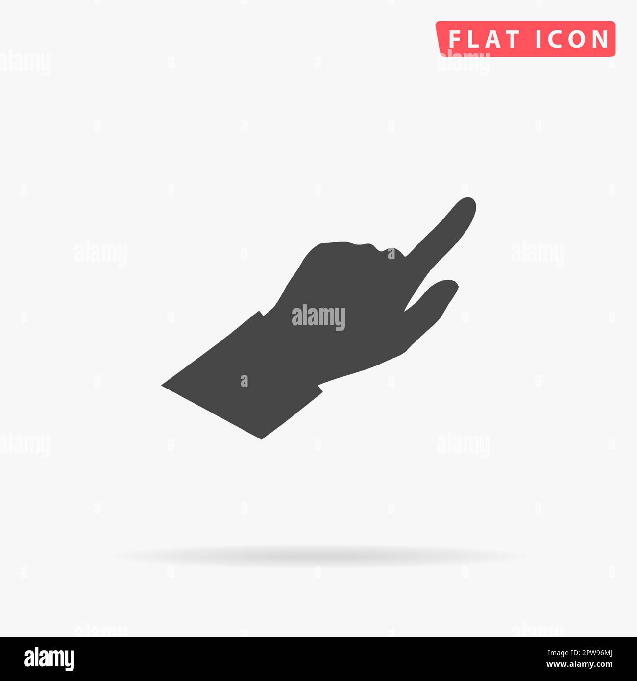 Hand Cursors. Simple flat black symbol with shadow on white background ...