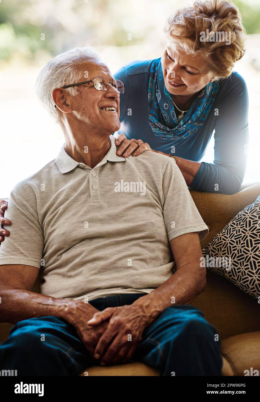 What a privilege it is to grow old together. a happy couple bonding at home Stock Photo - Alamy
