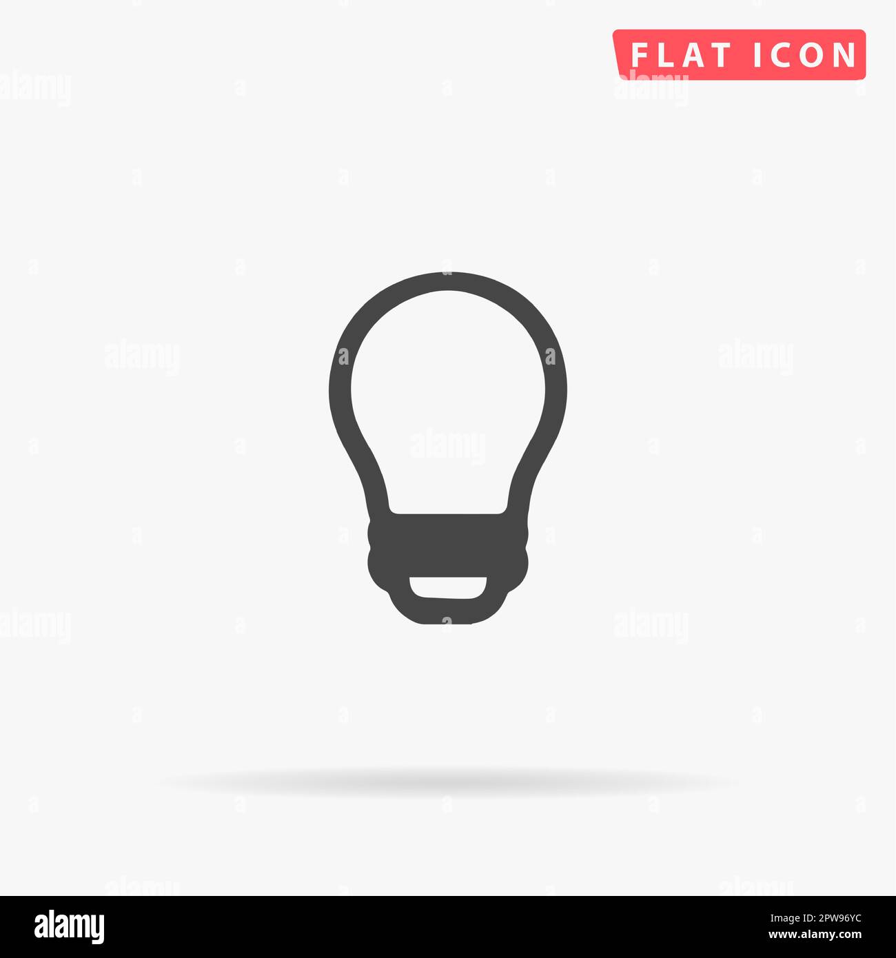 Led lamp. Simple flat black symbol with shadow on white background. Vector illustration ...
