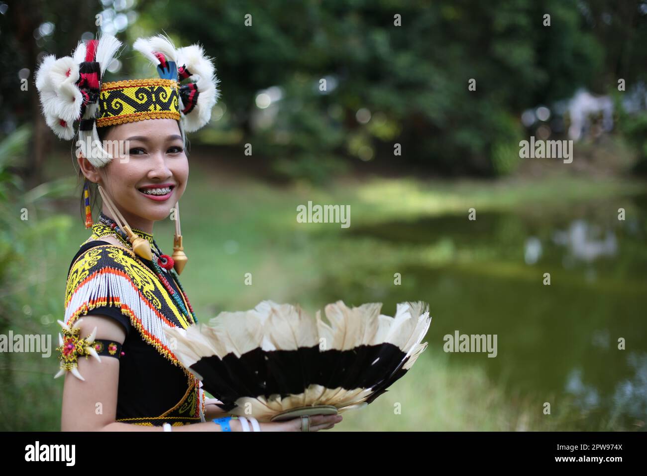 Charming Orang Ulu lass of Sarawak, Malaysian Borneo Stock Photo - Alamy