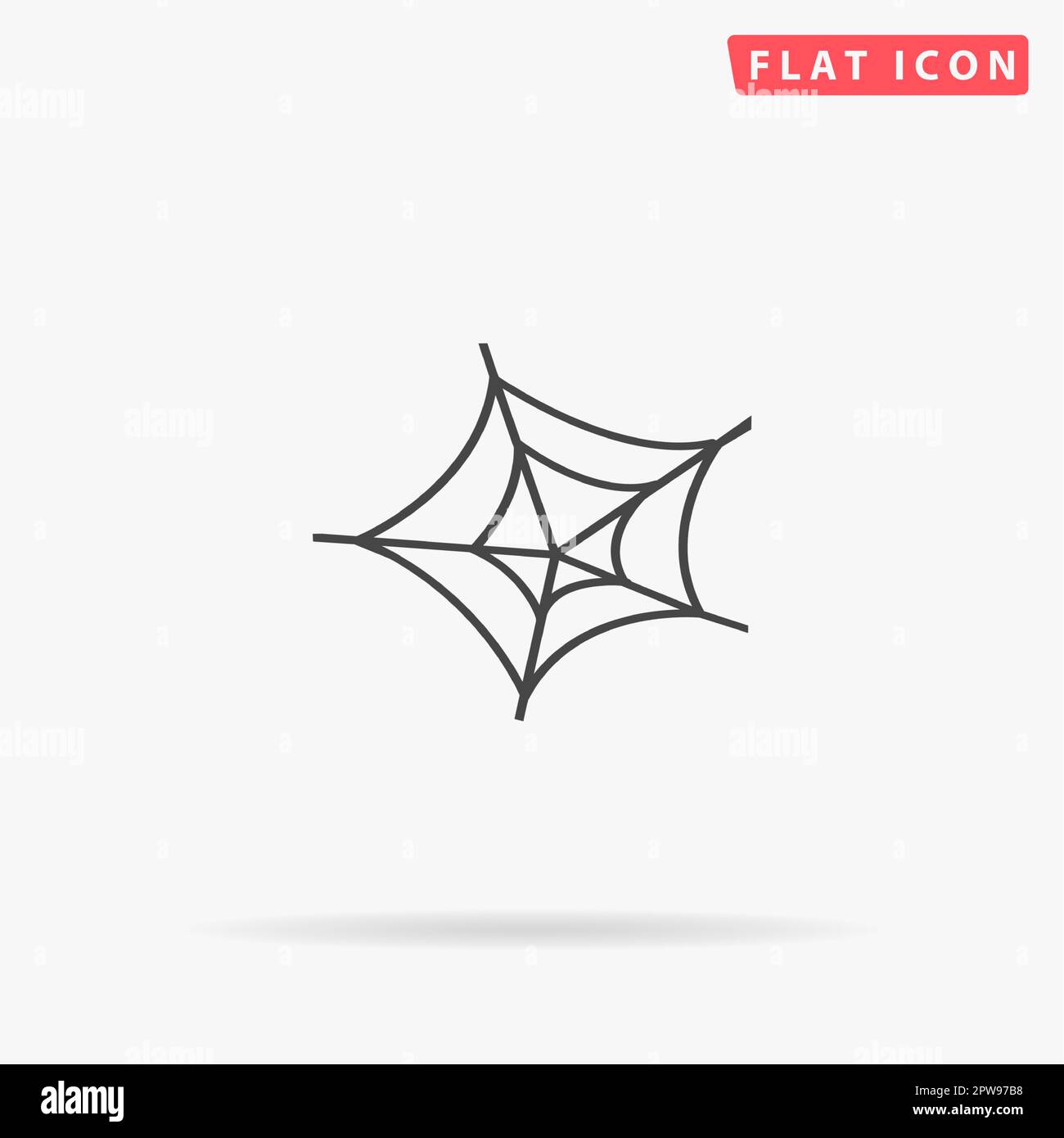Spiderweb. Simple flat black symbol with shadow on white background ...