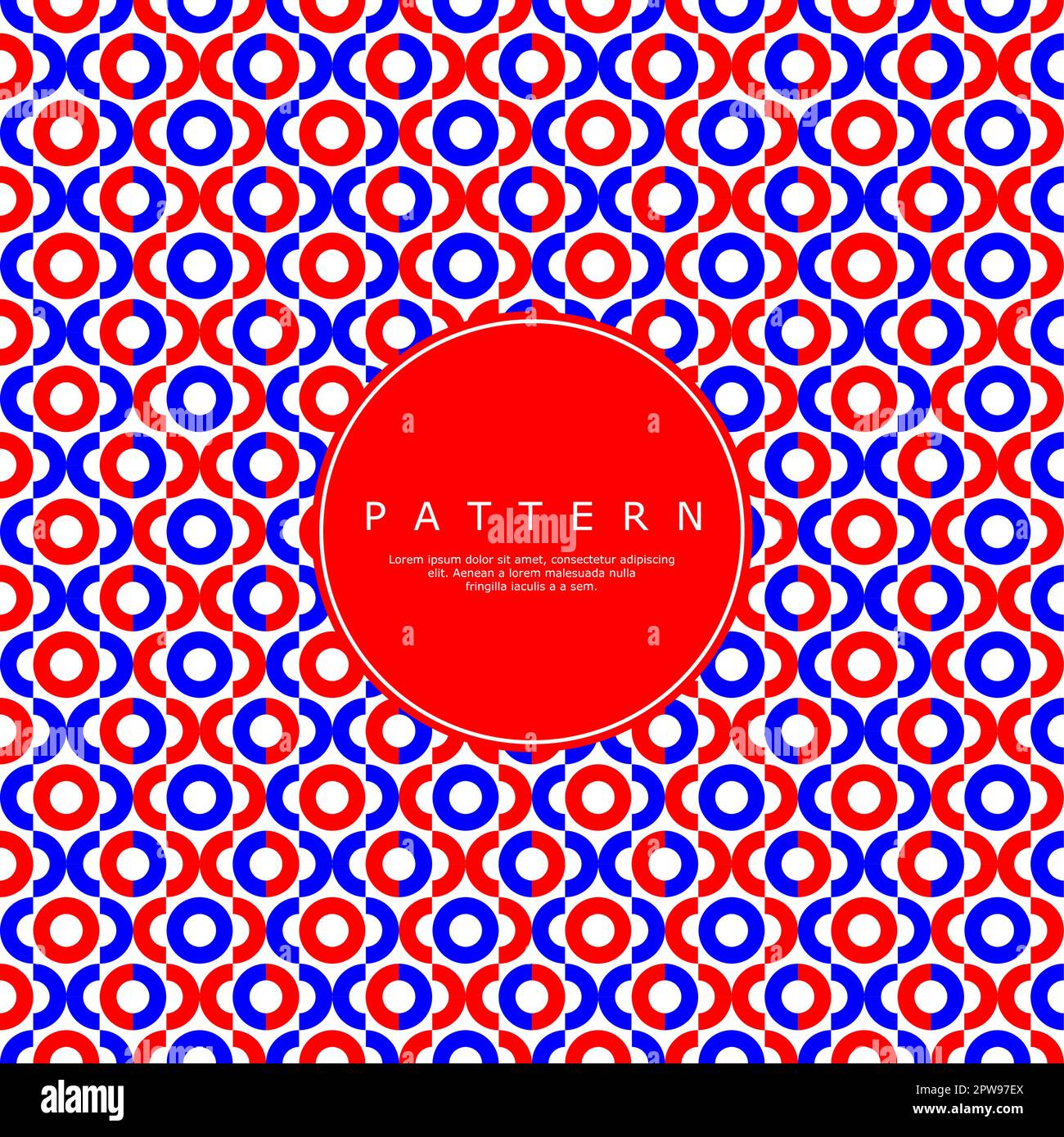 Red and blue abstract circle seamless pattern design. Simple round ...