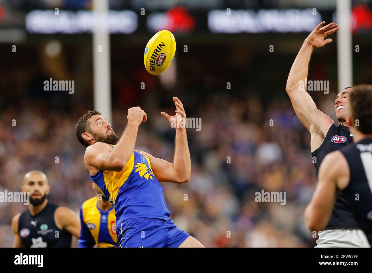 Jack Darling of the West Coast Eagles spills a mark during the AFL ...