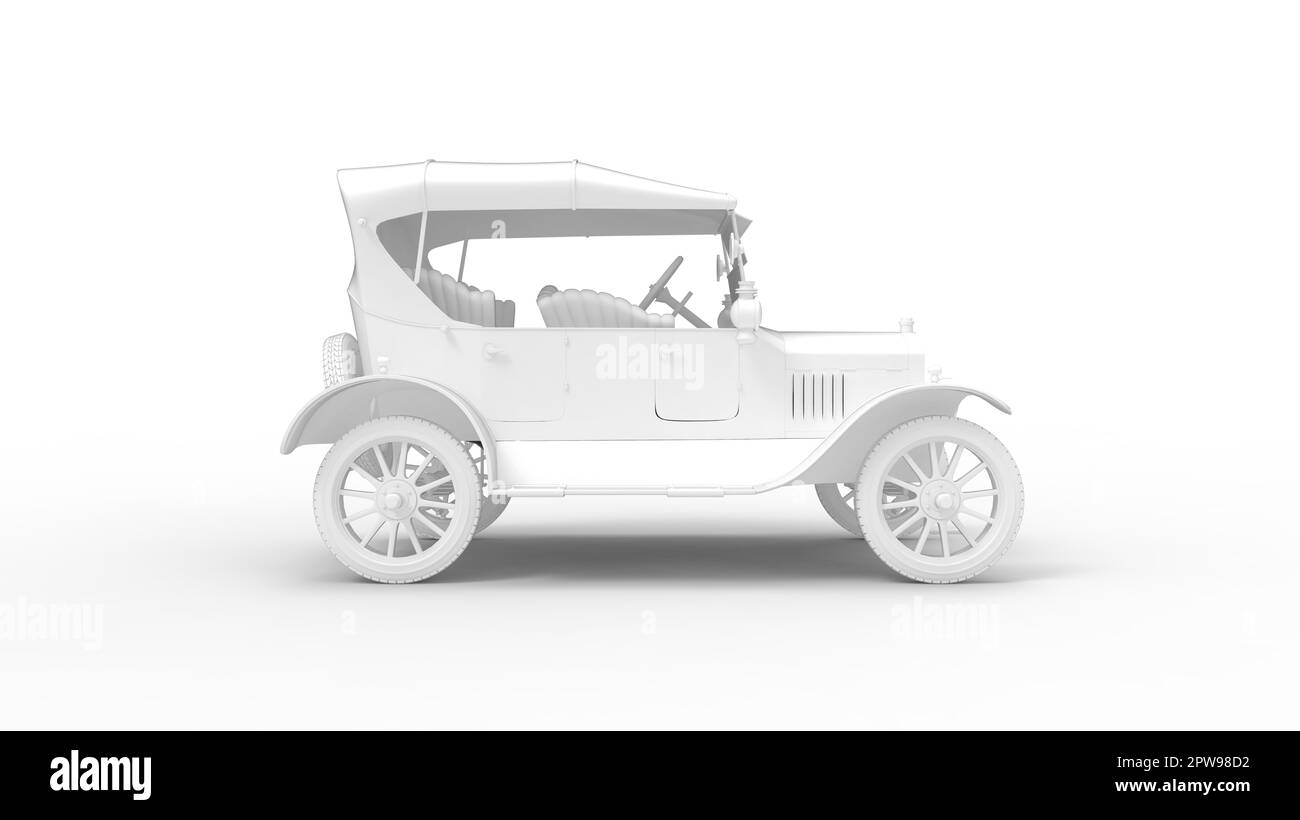 3D rendering of an old vintage historic car isolated Stock Photo - Alamy