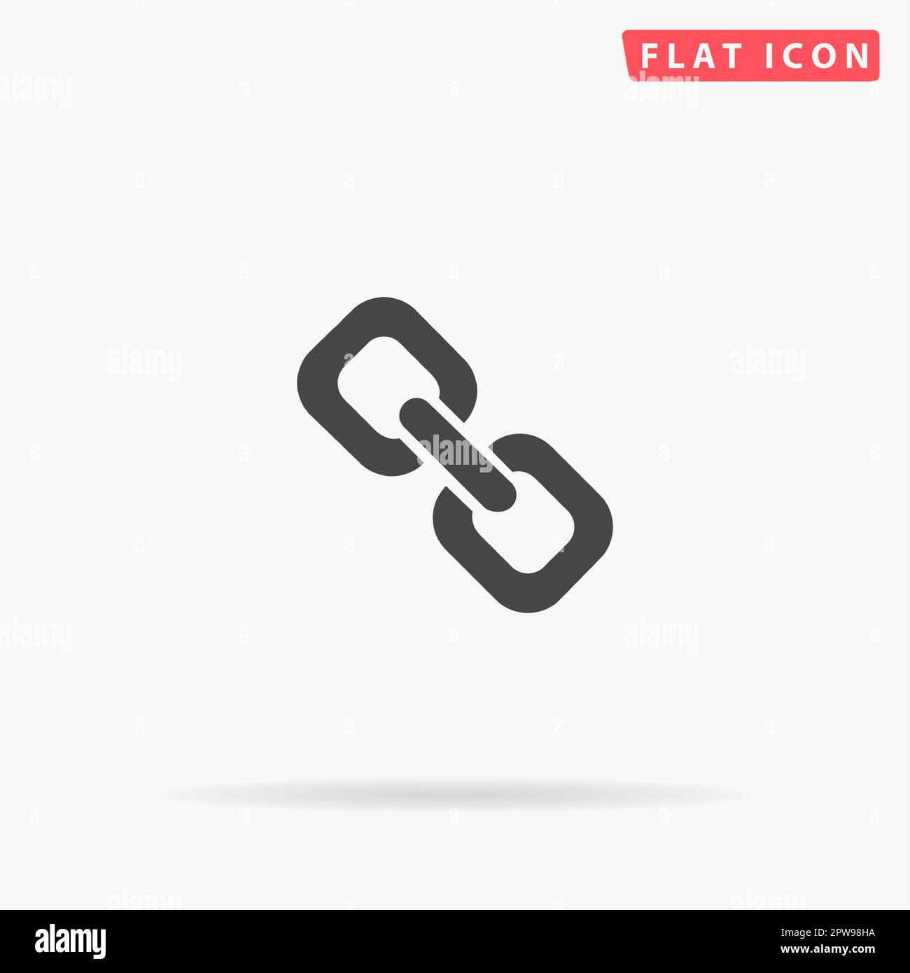 Link. Simple flat black symbol with shadow on white background. Vector ...