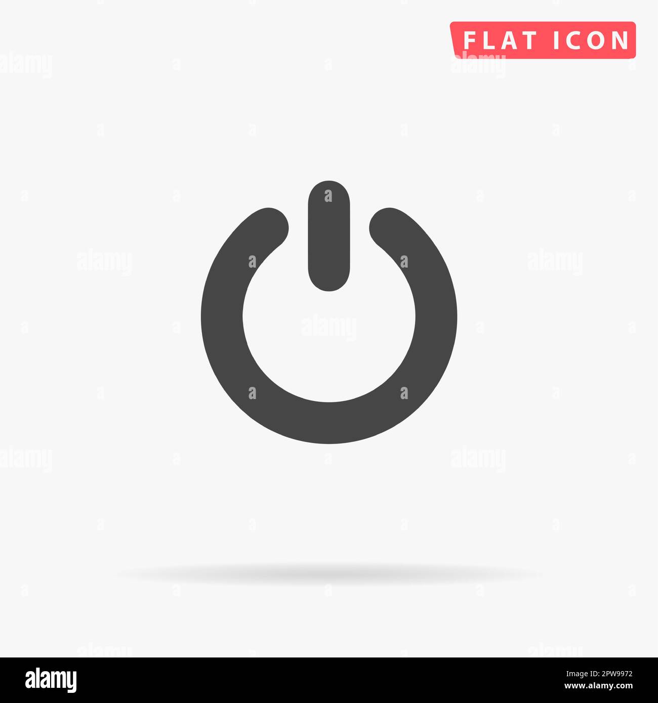 Power. Simple flat black symbol with shadow on white background. Vector ...