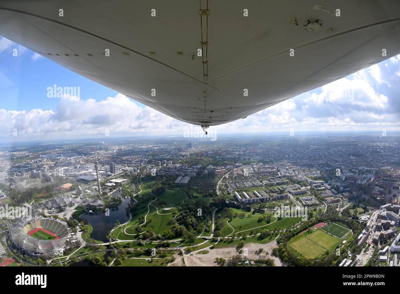 Munich, Germany. 29th Apr, 2023. White-blue cloudy sky can be seen ...