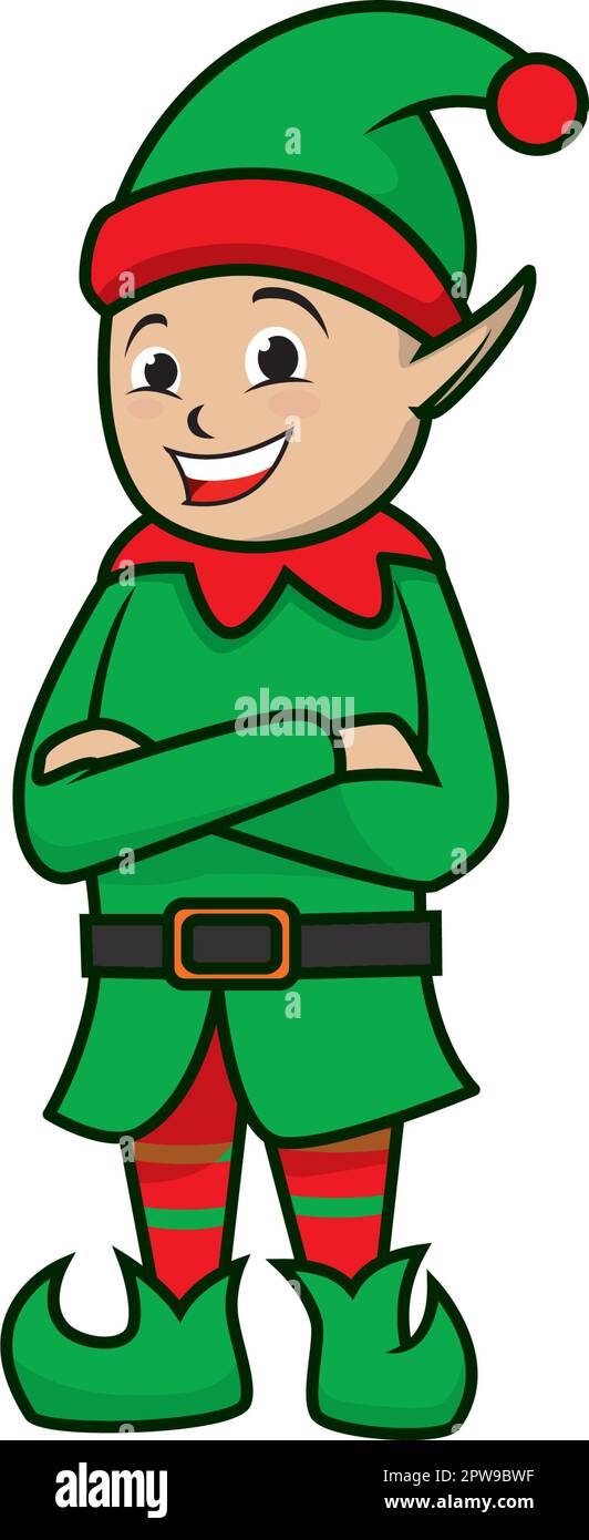 Detailed Christmas Elf Boy Illustration Stock Vector Image & Art - Alamy