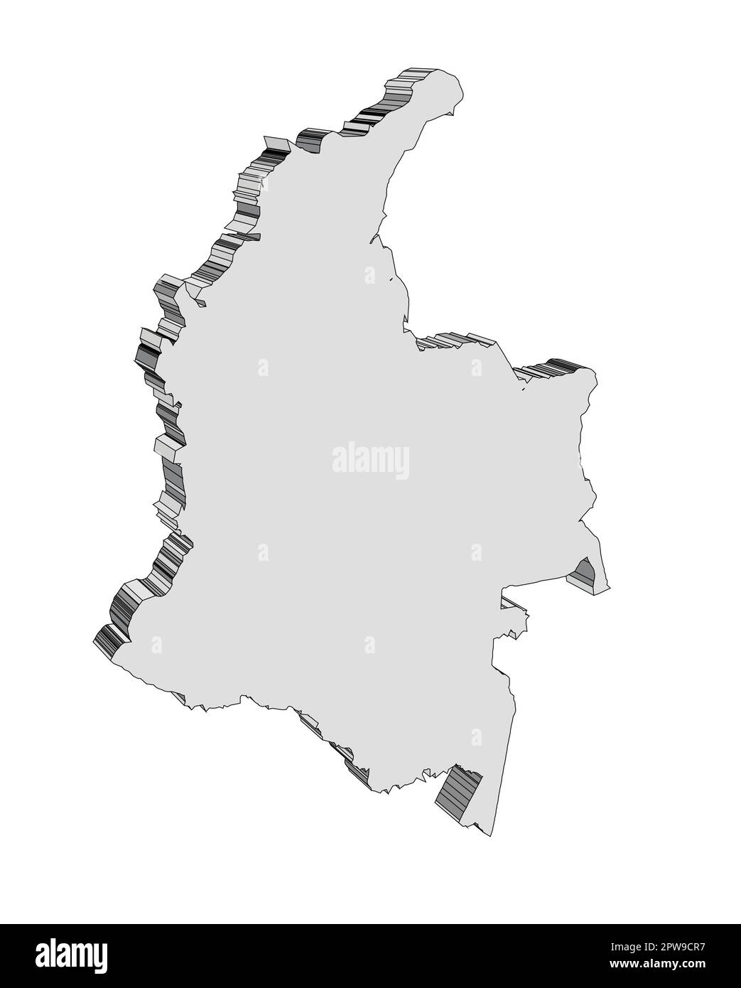 Colombia relief map Black and White Stock Photos & Images - Alamy