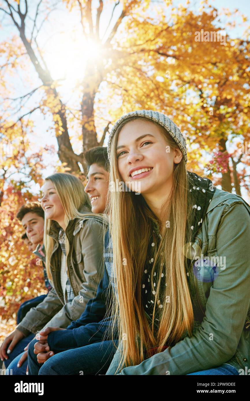 Good friends make life great. a group of young friends enjoying a day ...