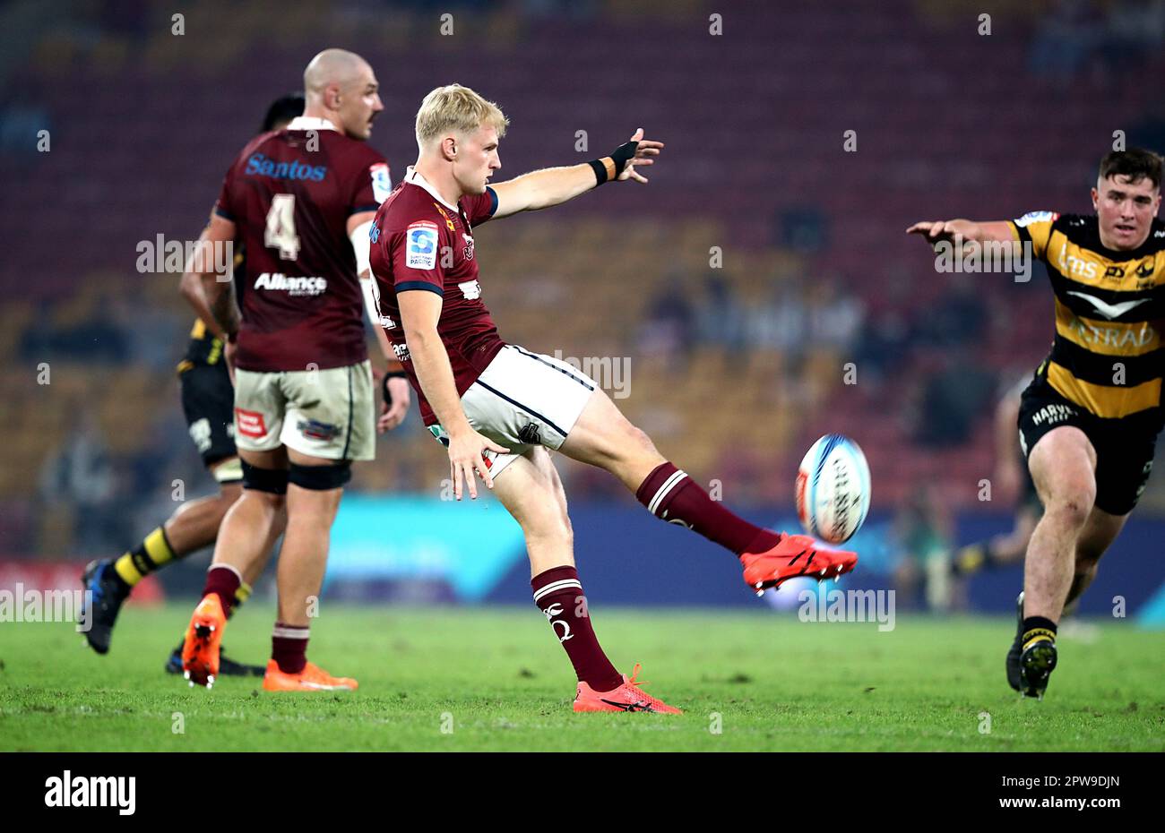 Tom Lynagh of the Reds in action during the Super Rugby Pacific Round ...