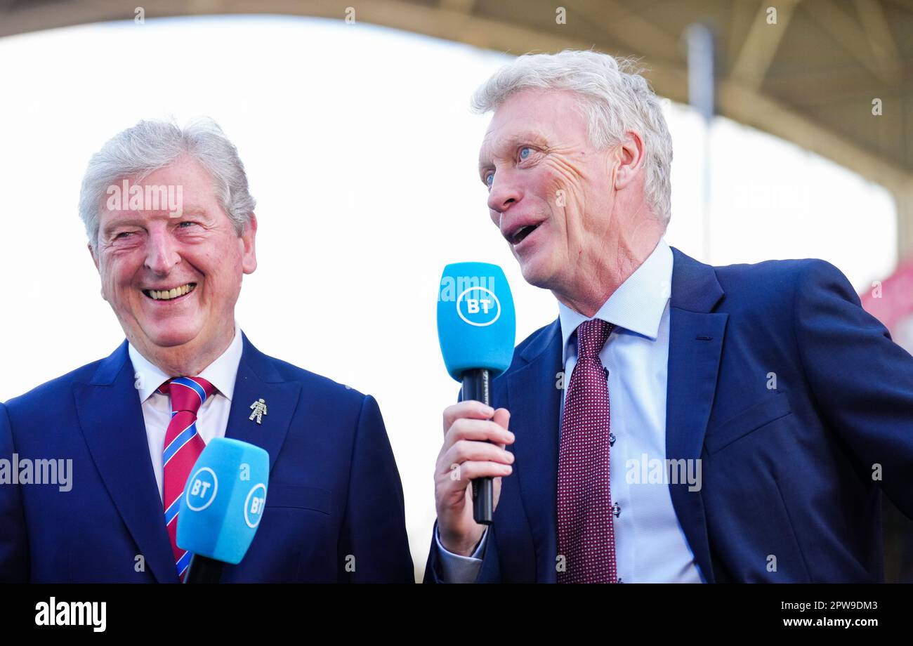 Crystal Palace manager Roy Hodgson and West Ham United manager David ...
