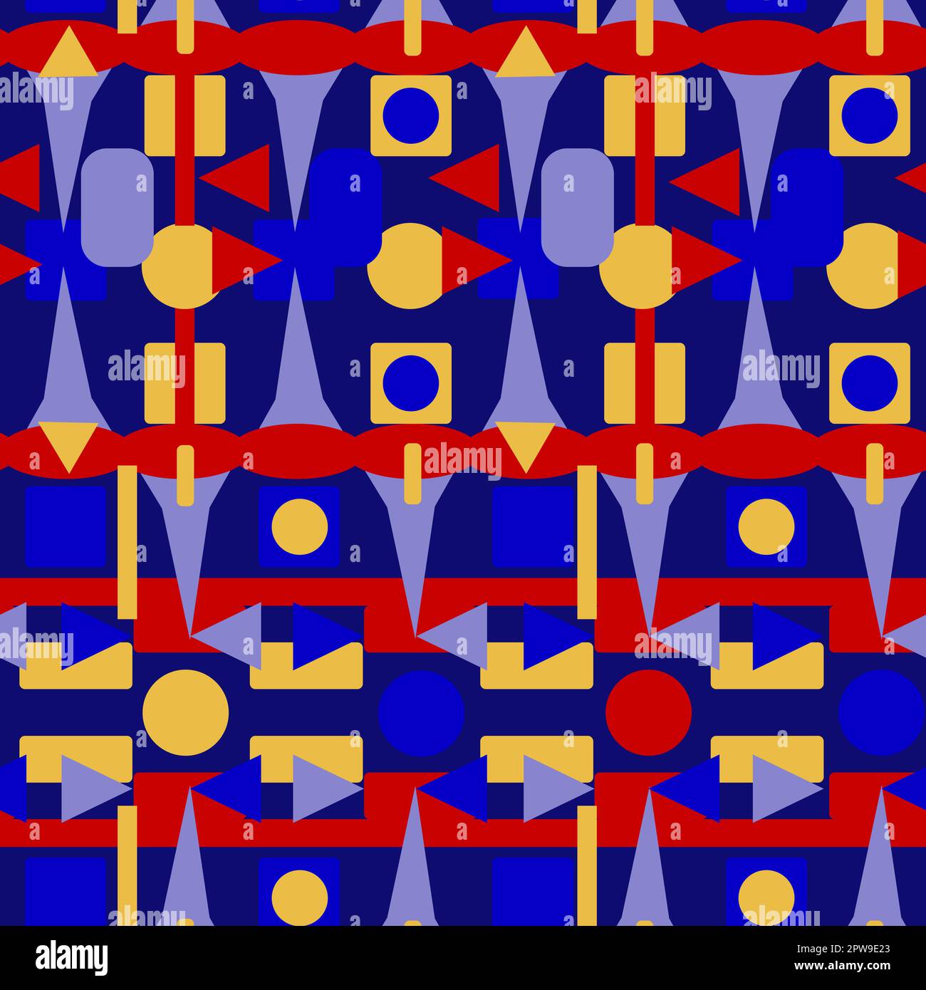 A Pattern Without A Background Of Colorful Bright And Contrasting Geometric Shapes Stock Vector