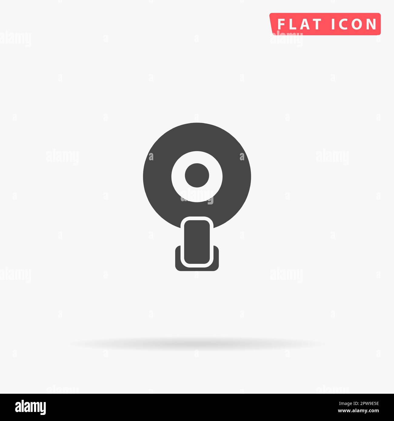 Web camera. Simple flat black symbol with shadow on white background ...