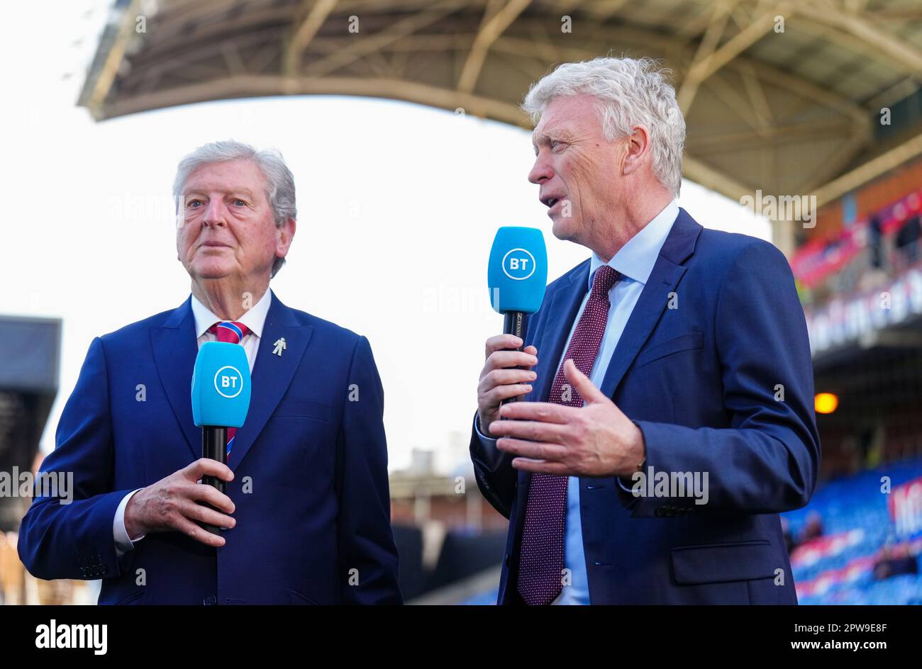 Crystal Palace manager Roy Hodgson and West Ham United manager David ...