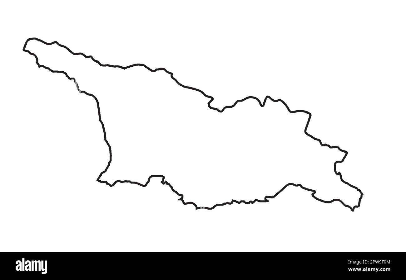 Georgia Country Outline Silhouette Map Stock Vector Image & Art - Alamy