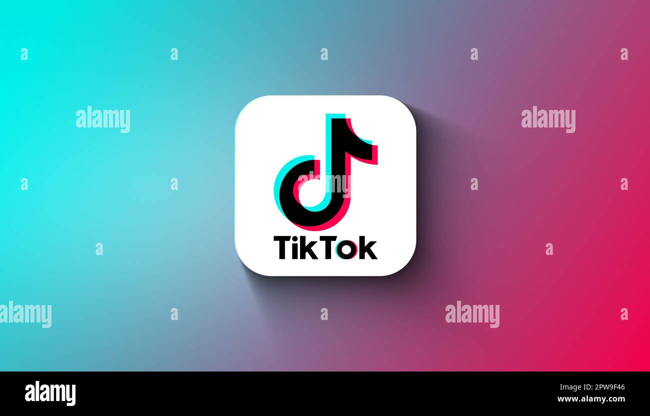 Agadir, Morocco - April, 2023: TikTok Logo in a Gradient Background ... Agadir, Morocco - April, 2023: TikTok Logo in a Gradient Background ...