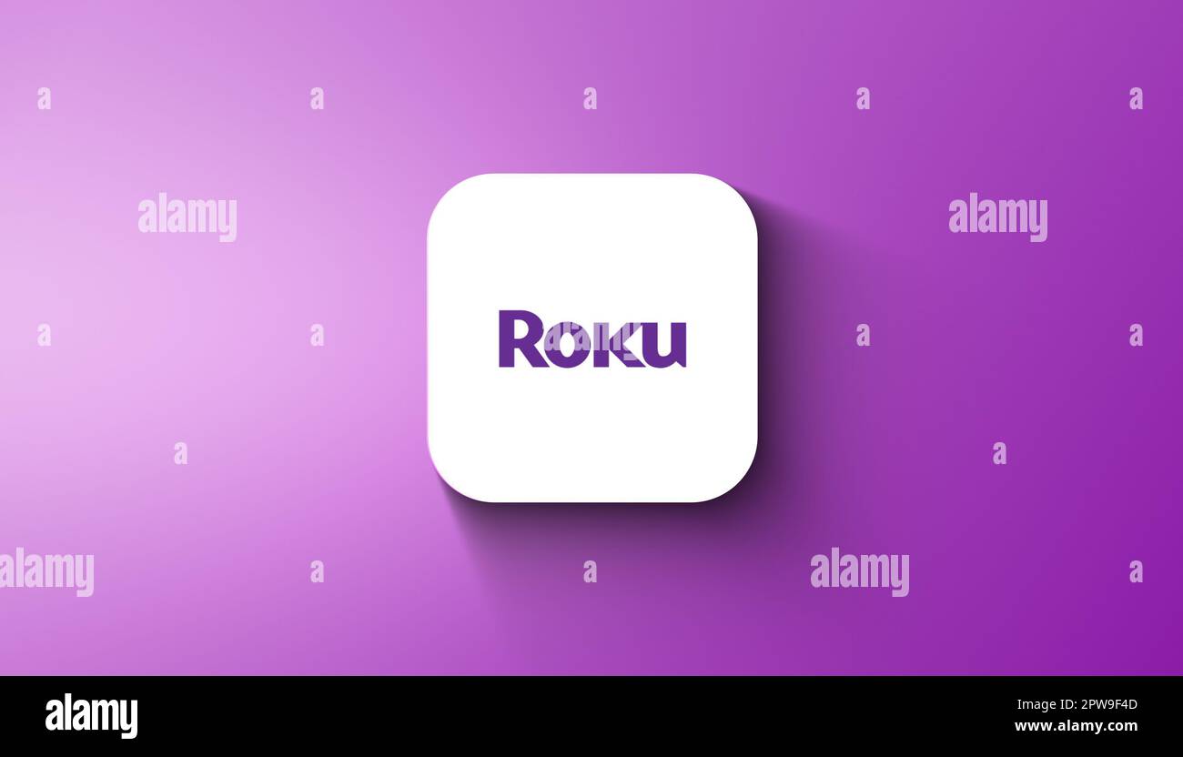 Agadir, Morocco - April, 2023: The Roku Logo in a Gradient Background ...