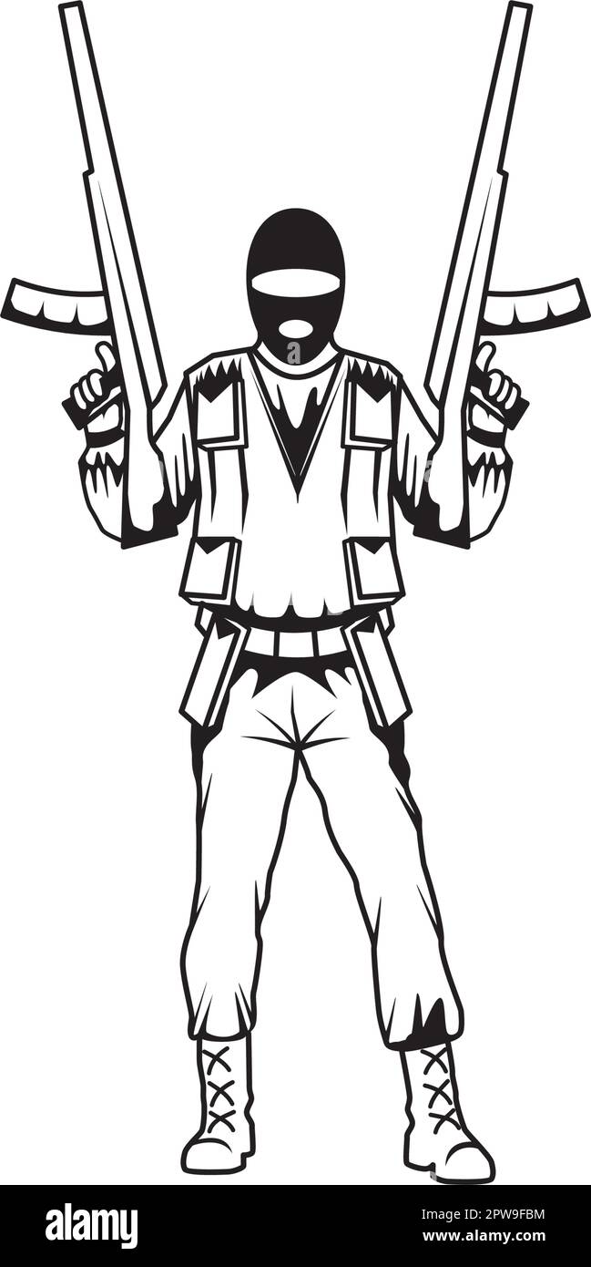 Terrorist silhouette Stock Vector Images - Alamy