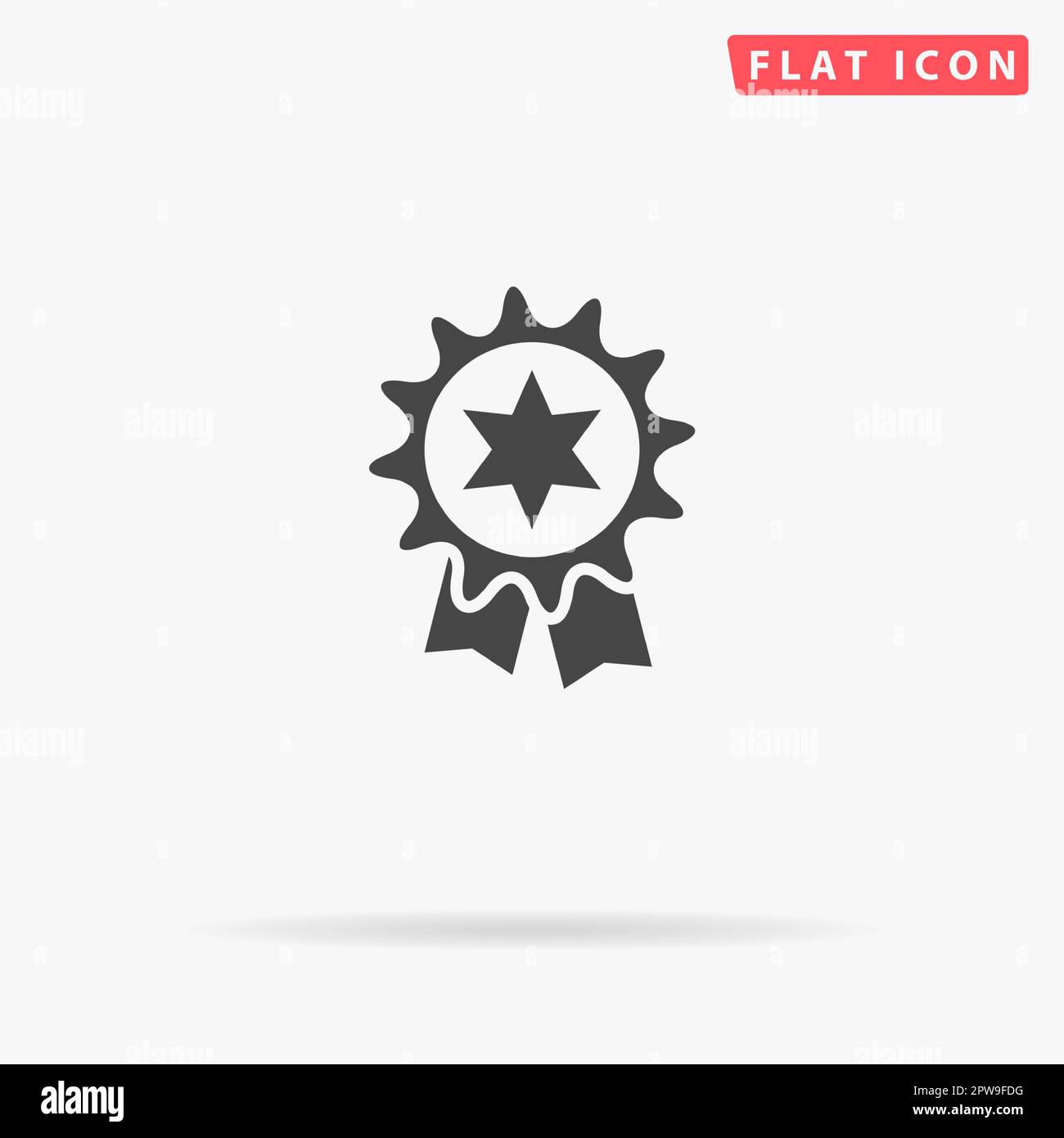 Award. Simple flat black symbol with shadow on white background. Vector ...