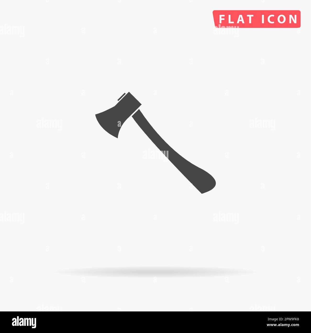 Axe. Simple flat black symbol with shadow on white background. Vector ...
