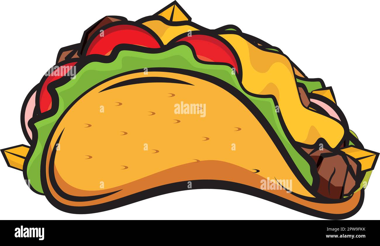 Taco Mexican Food Illustration Stock Vector Image & Art - Alamy