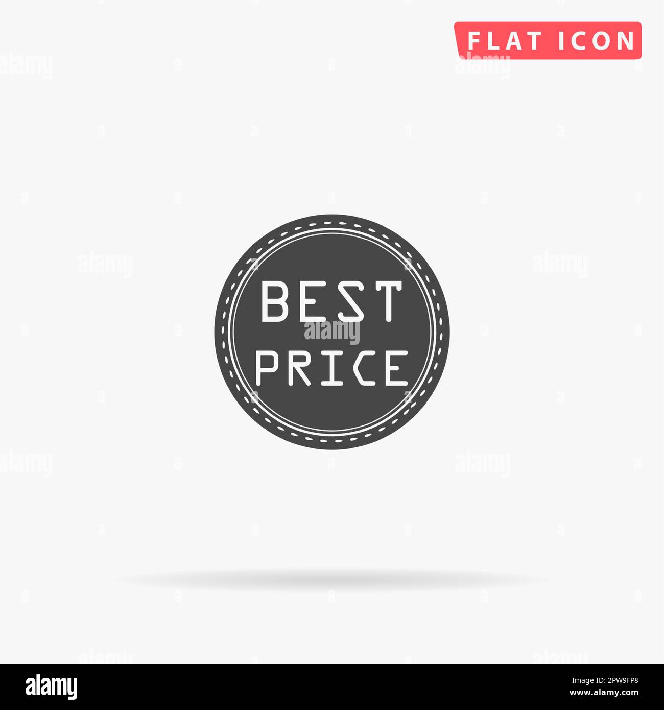Best Price Badge Label or Sticker. Simple flat black symbol with shadow ...