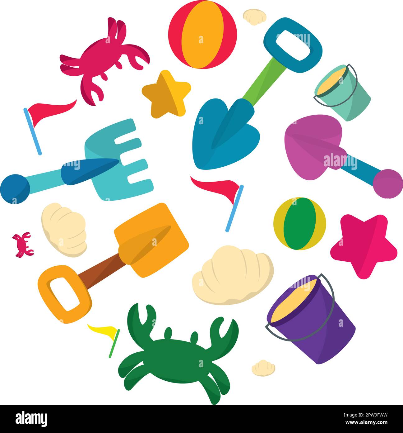 Vacation and Beach Things Symbols Illustration Stock Vector Image & Art ...