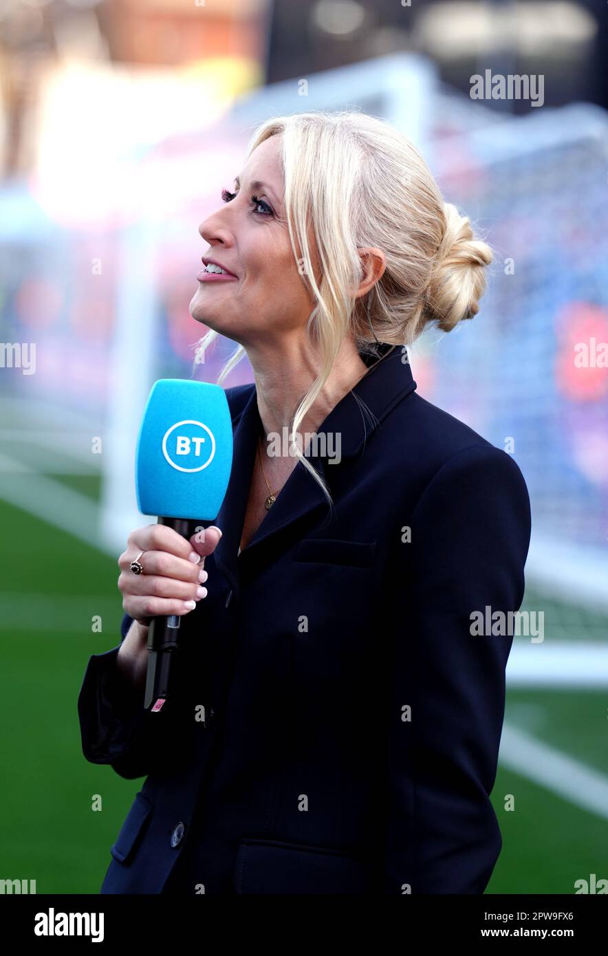 BT Sport presenter, Lynsey Hipgrave, ahead of the Premier League match ...