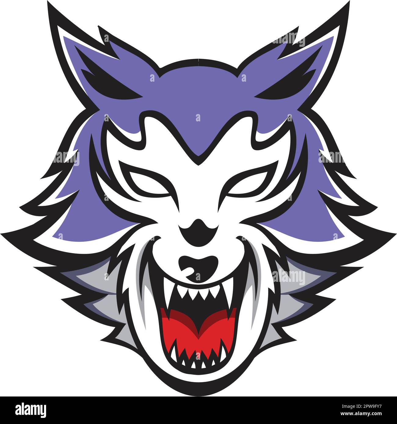 Angry Wolf Head Mascot Illustration Stock Vector Image & Art - Alamy