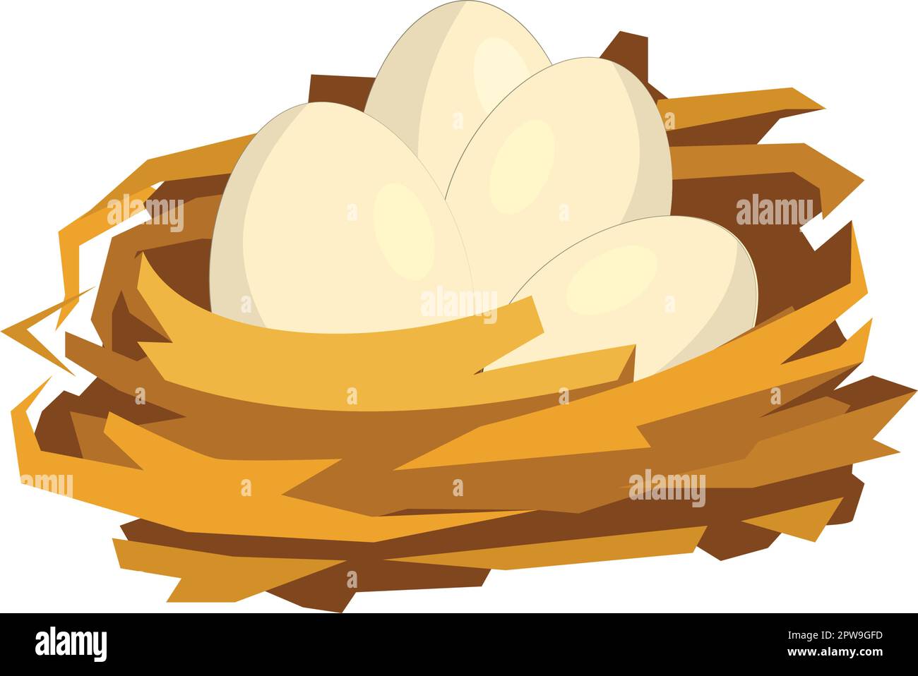 Detailed Nest with Eggs Illustration Stock Vector Image & Art - Alamy