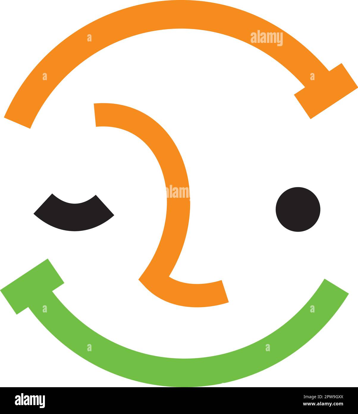 Simple Smile and Winking Expression Simple Illustration Stock Vector ...