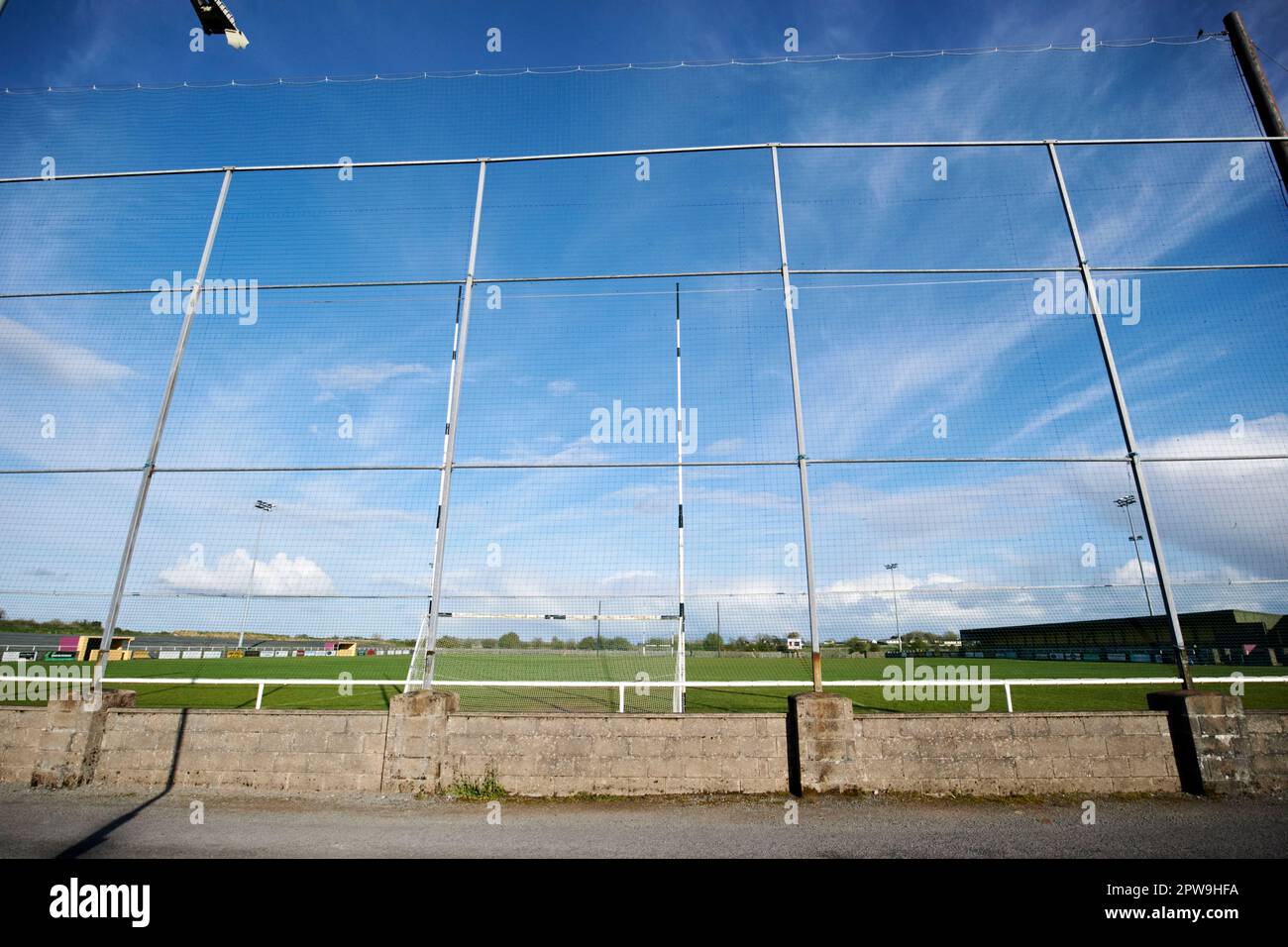 net and frame behind gaa goals on a pitch in county mayo republic of ...