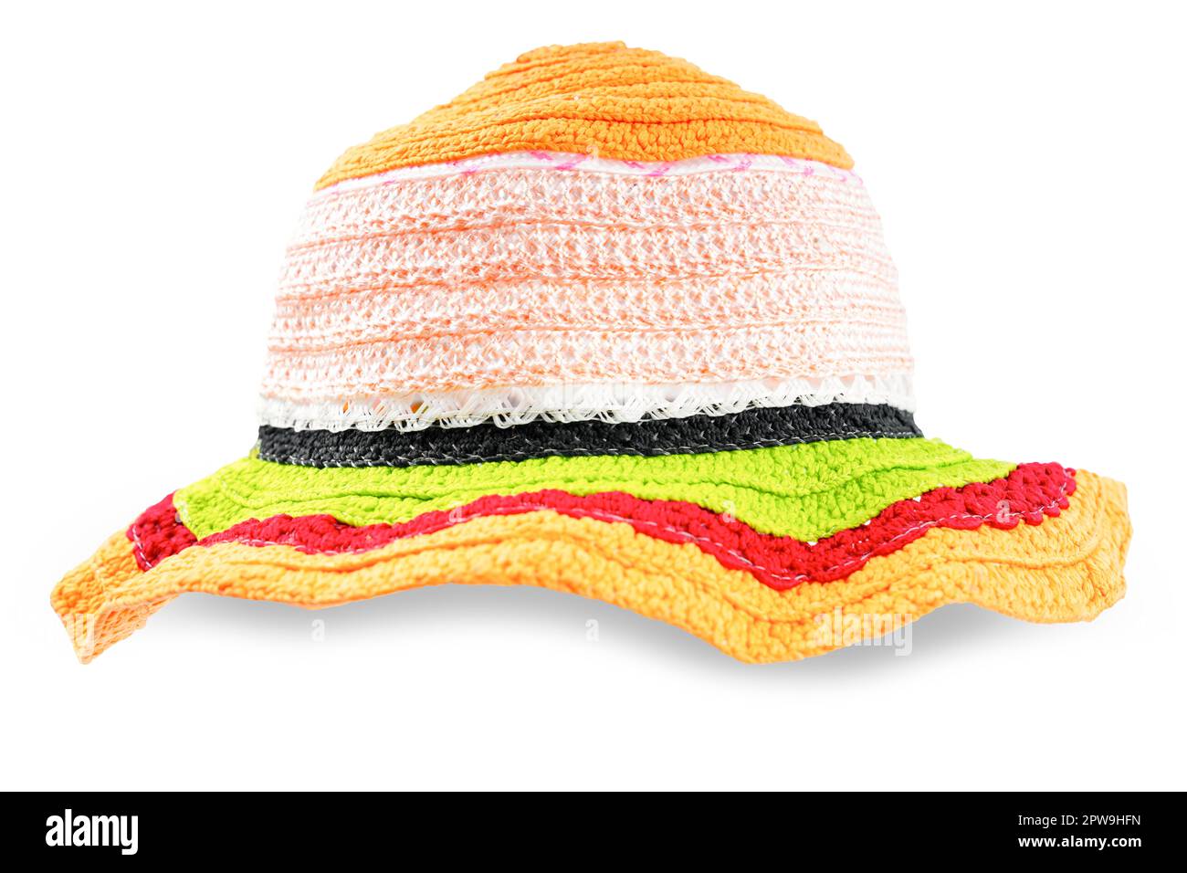 Colorful of beach womens hat isolated on white background. Save ...