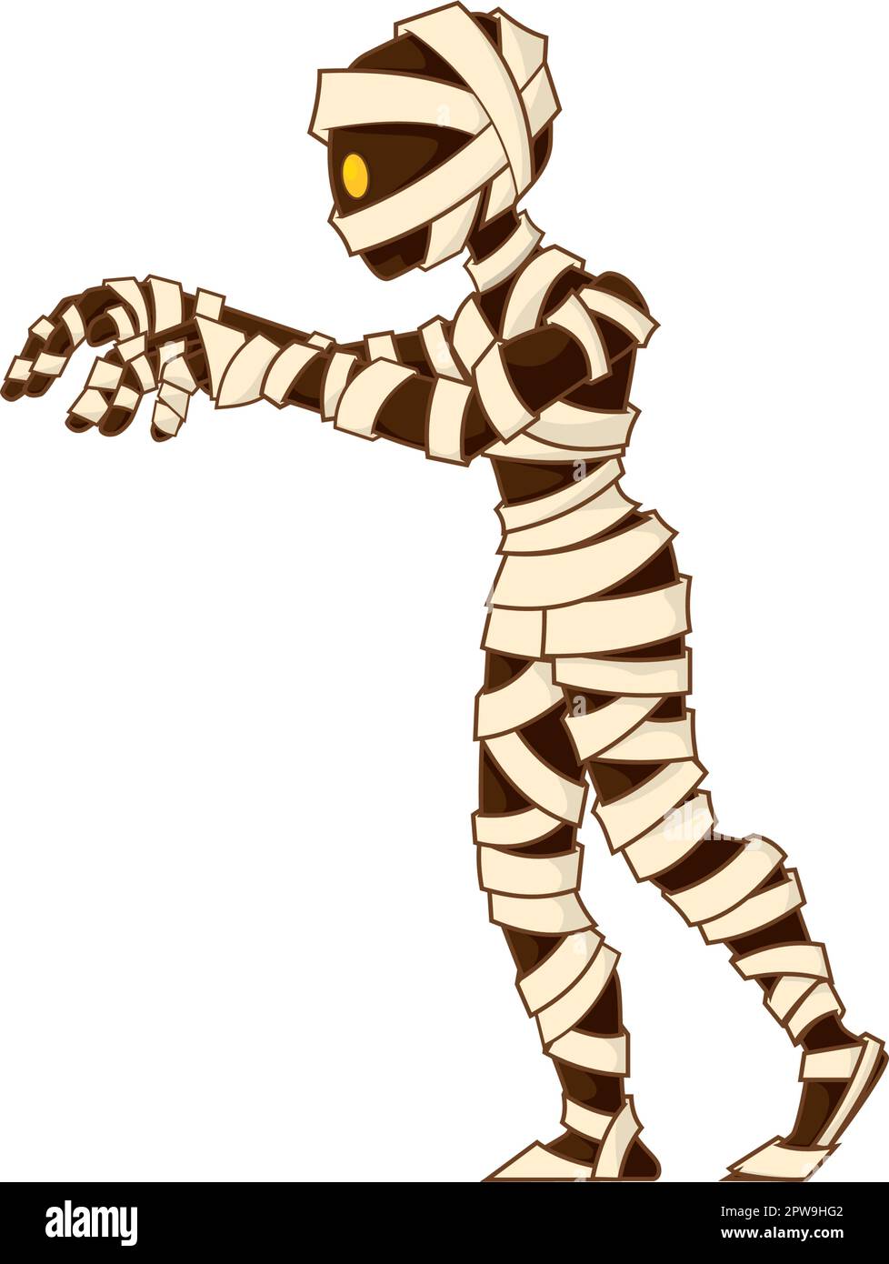 Detailed Mummy with Walking Gesture Illustration Stock Vector Image ...
