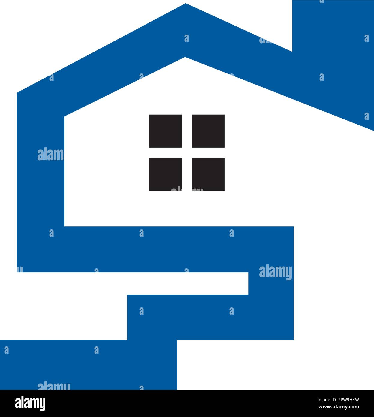 Simple Home and Real Estate combined with Stairs Like Shape ...