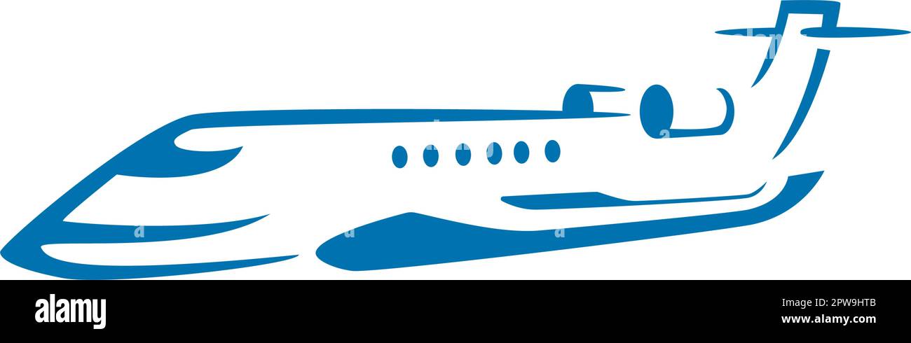 Flying Private Jet Symbol Silhouette Stock Vector Image & Art - Alamy