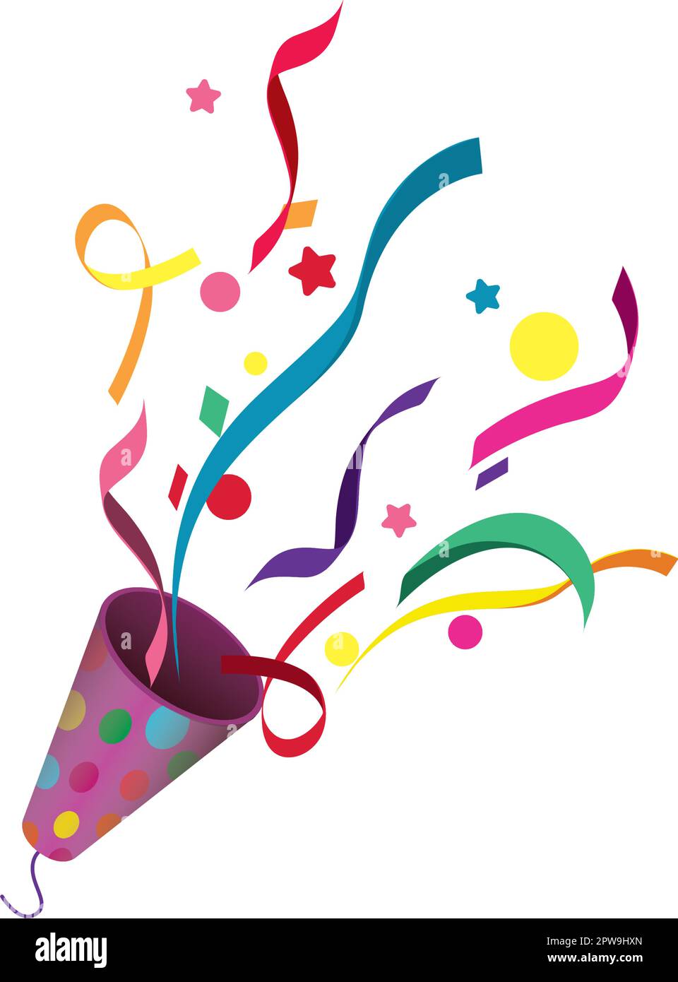 Exploding Party Popper with Confetti Illustration Stock Vector Image ...