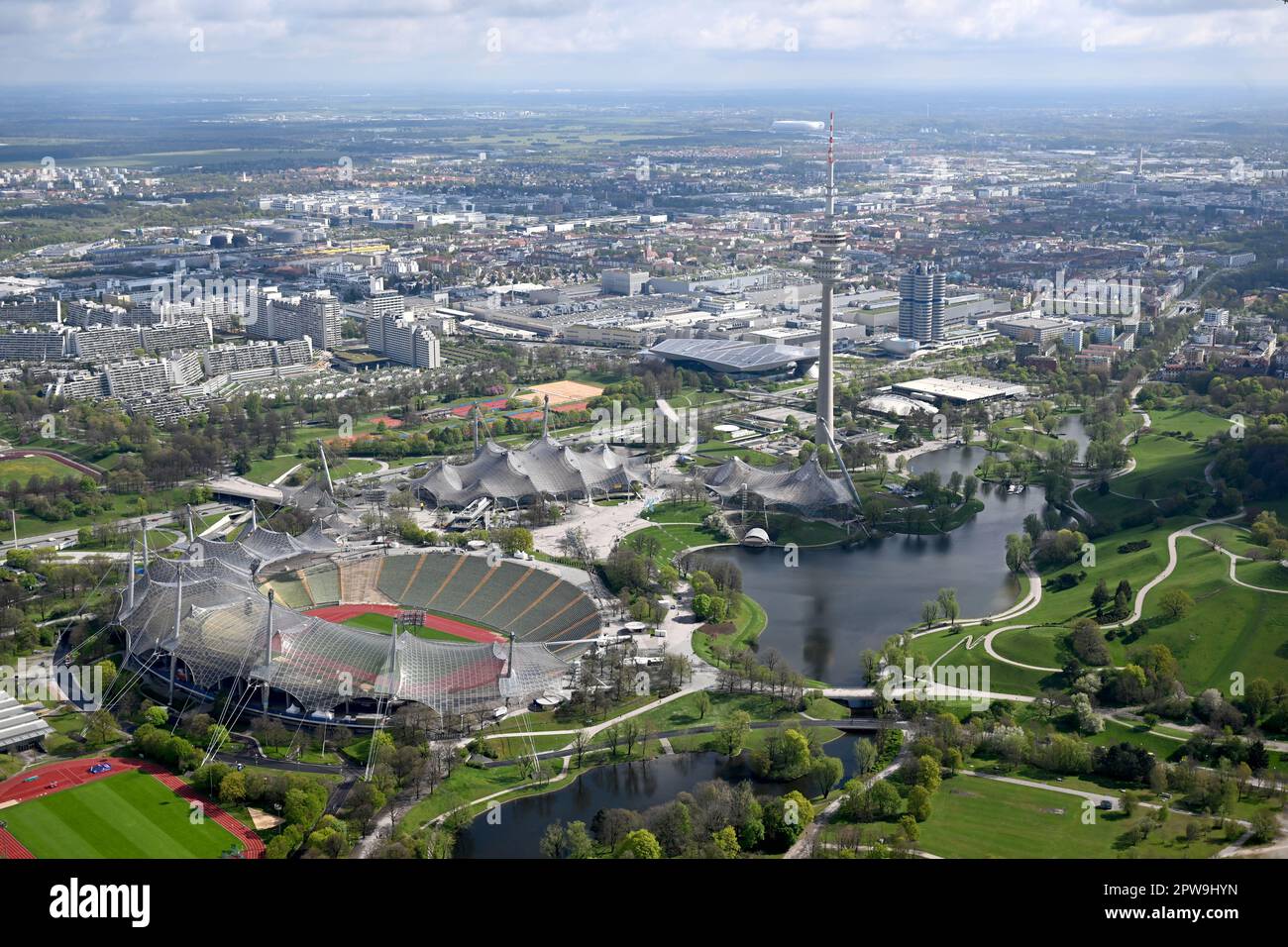 Munich, Germany. 29th Apr, 2023. White-blue cloudy sky can be seen from ...